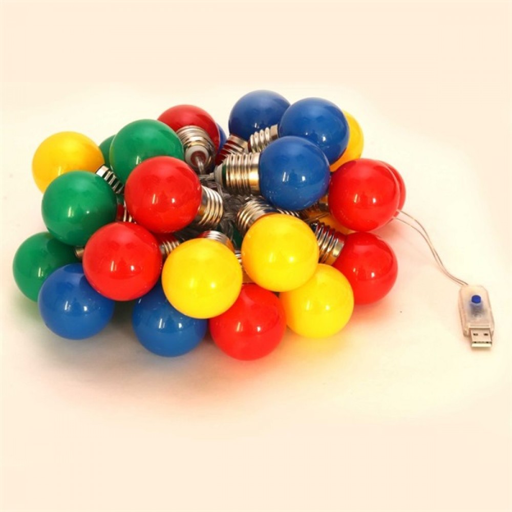 Iris E27 izzó alakú 8 programos/3,5m/piros, zöld, kék, sárga/30db LED ...